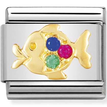 030110/15 Nomination Composable Classic C/Z Multi-Coloured Fish ...
